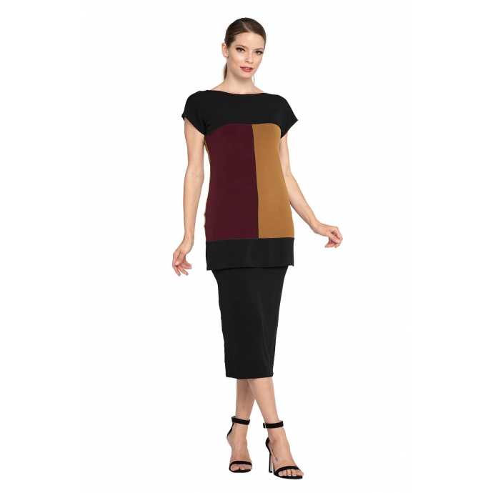 Elegant and captivating Seam Block Split Tunic from Designer Eva Varro ...