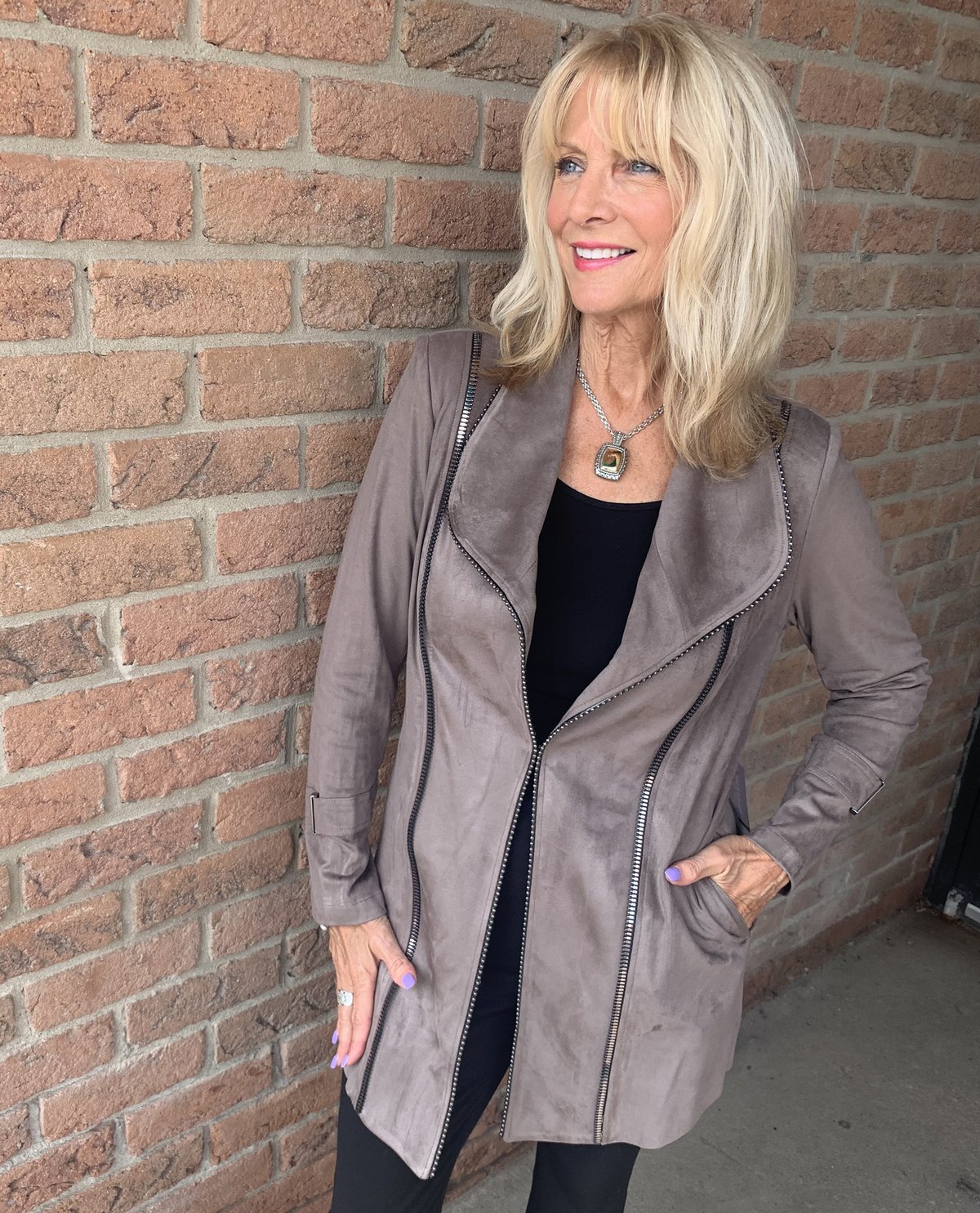 6.9 Insight New York Leather Look Jacket in Black SOLD OUT | chicdoor.com